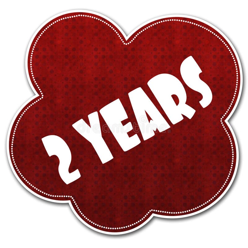 Red Pattern Cloud with 2 YEARS Text Written on it. Stock Illustration ...