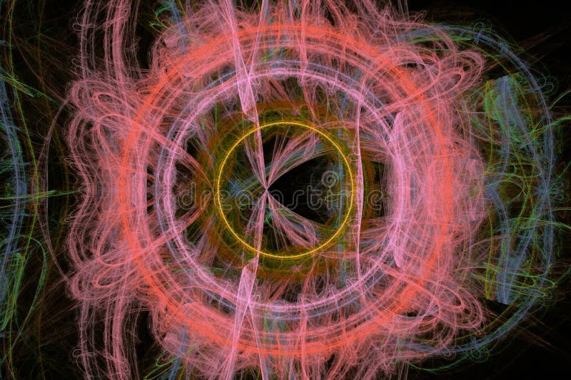 Red Pattern of Crooked Threads and Waves on a Black Background. Stock ...