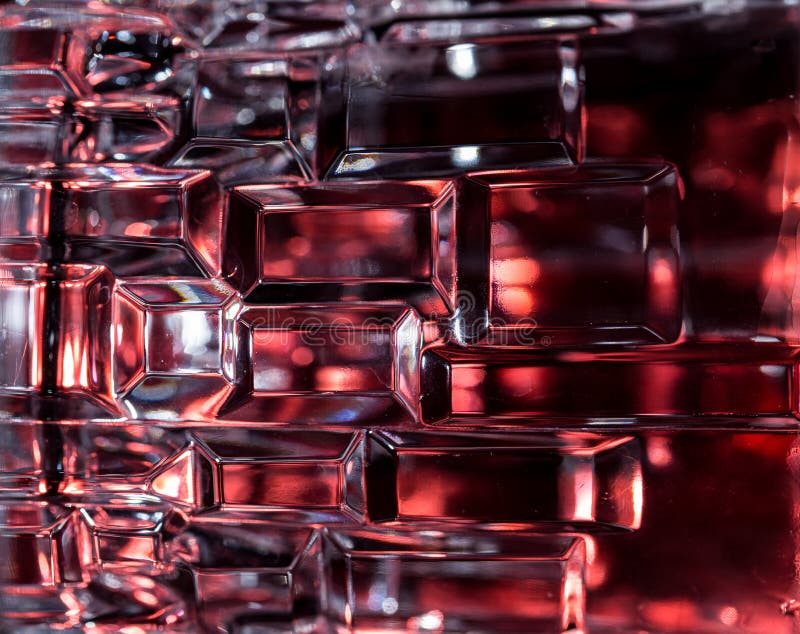 Red Pattern on Glass with a Shiny Surface. Stock Photo - Image of ...