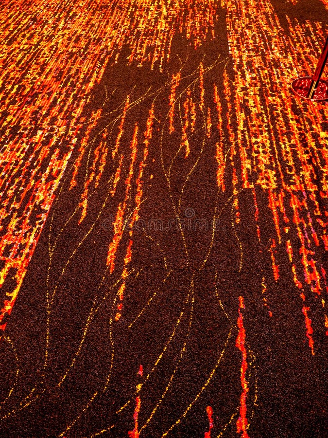 Red Pattern Looked Like a Flame on the Floor Carpet Stock Photo - Image ...