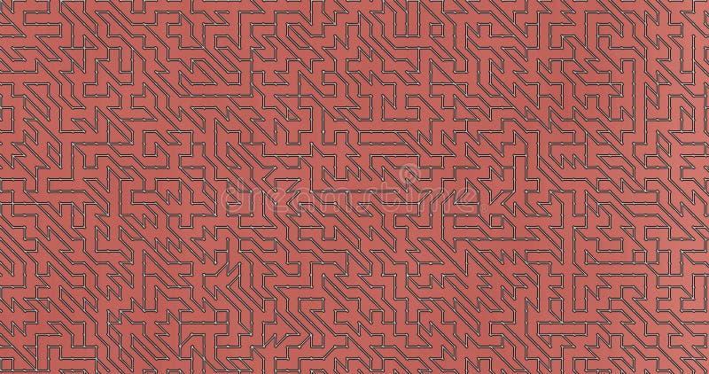 Red Pattern Maze Background Wallpaper 3d Illustration Stock ...