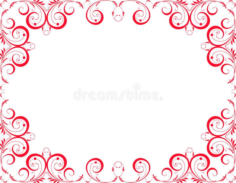 Red patterned frame stock vector. Illustration of vector - 46847274