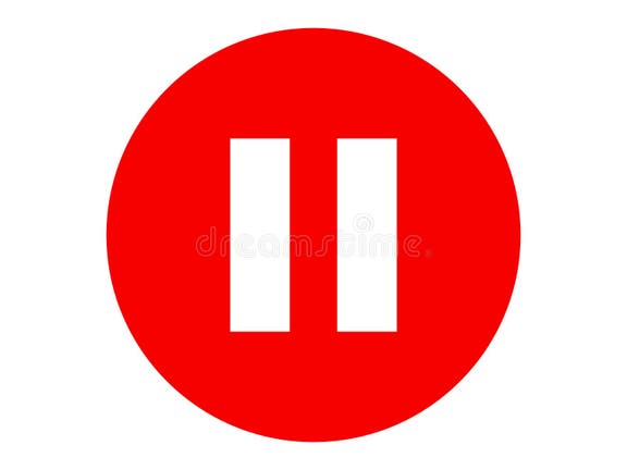 Red pause button icon stock vector. Illustration of operation - 346726869