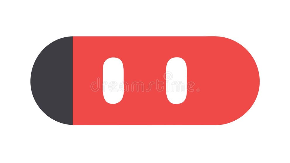 Red Pause Button, Media Control and Video Interface, Vector Design ...