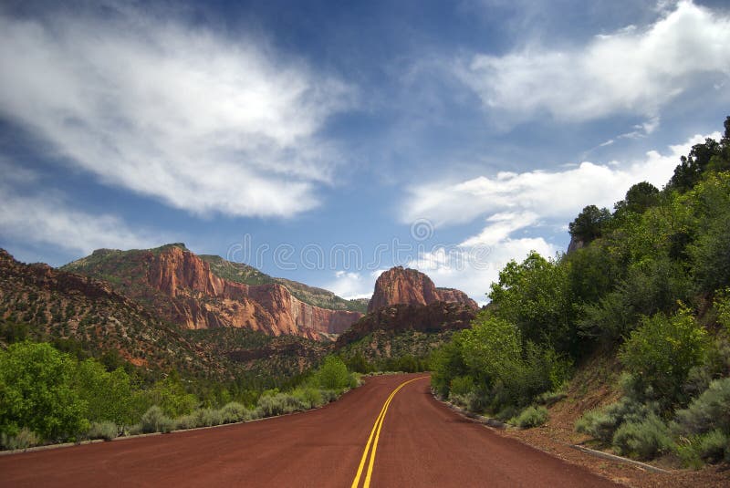 Red Pavement Road stock photo. Image of sierra, double - 2574224