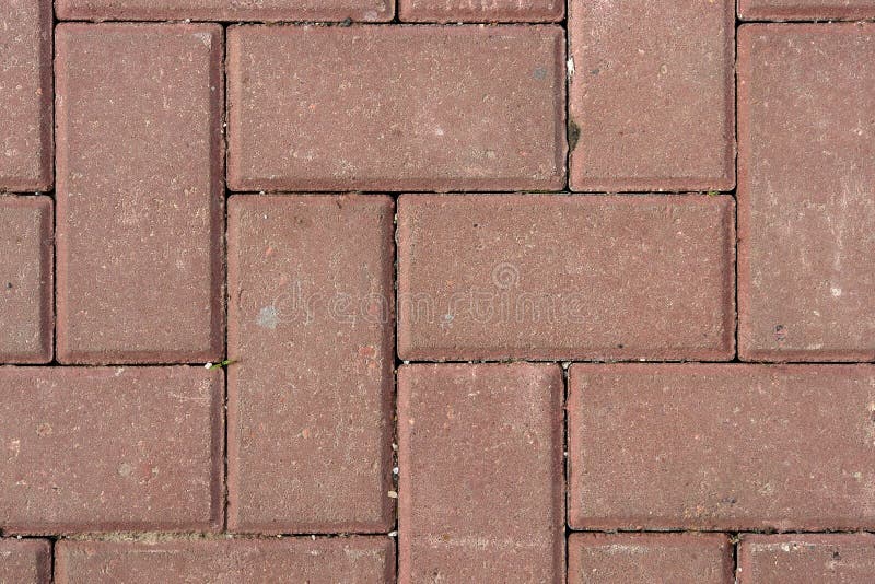 Red Pavement Stones Floor Pattern. Top View. Stock Image - Image of ...