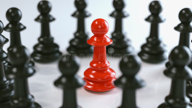 Red Pawn of Chess, Standing Out from the Crowd of Blacks - Leadership ...