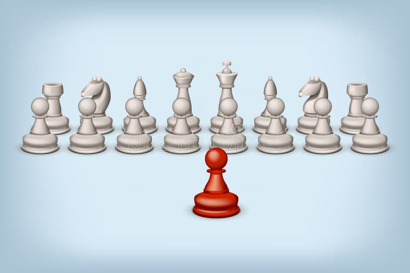 Red pawn and white stock vector. Illustration of authority - 56283658