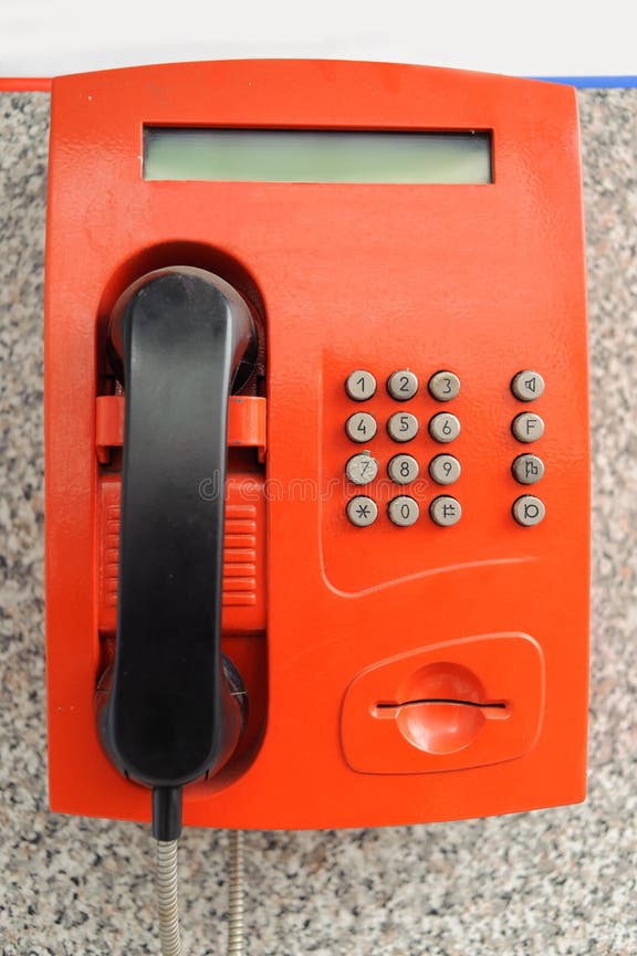 Red payphone stock image. Image of close, number, communication - 38875367