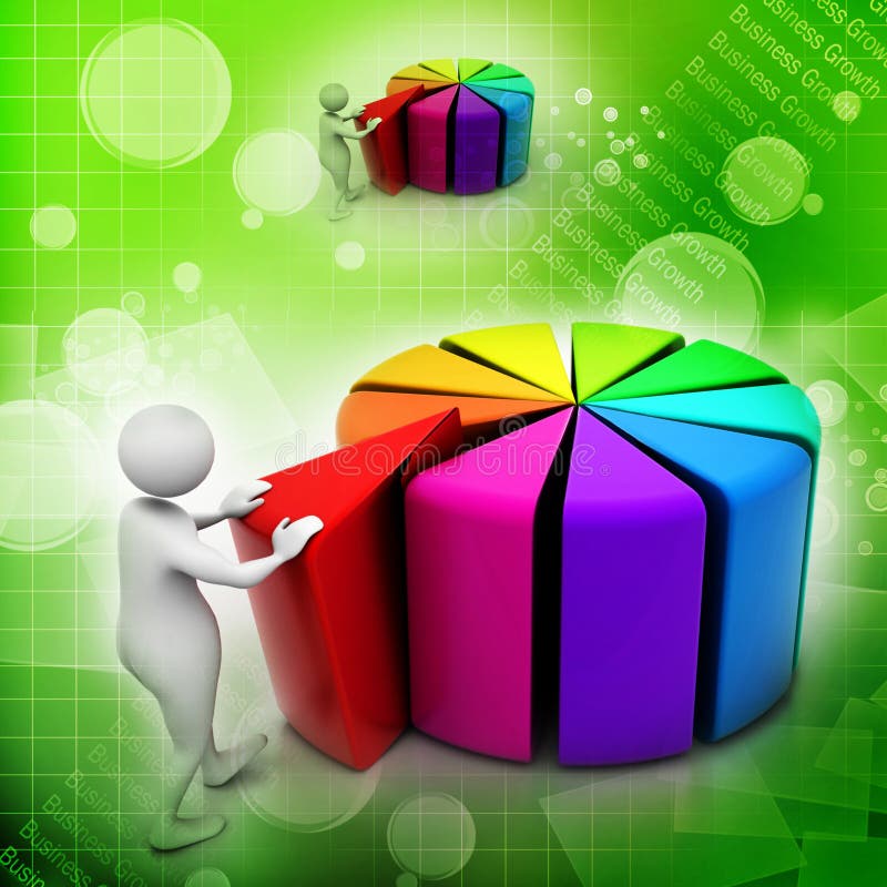 Red peace of pie chart stock illustration. Illustration of investment ...