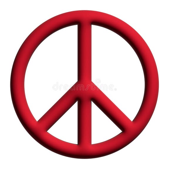 Red Peace Sign Isolated on White Stock Illustration - Illustration of ...