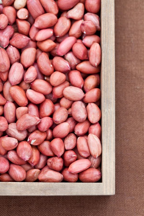 Red Peanuts in a Wooden Box Stock Photo - Image of nutrition, color ...