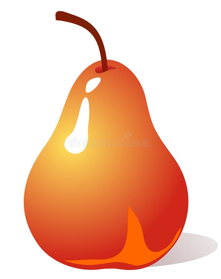 Vector Monochrome Illustration of Pear Logo. Stock Vector ...