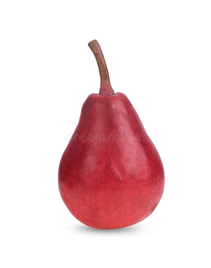 Red Pear Fruit on White Background Stock Photo - Image of healthy ...