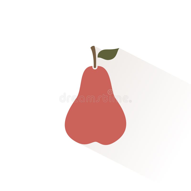 Red Pear Icon with Shadow. Flat Vector Illustration Stock Vector ...