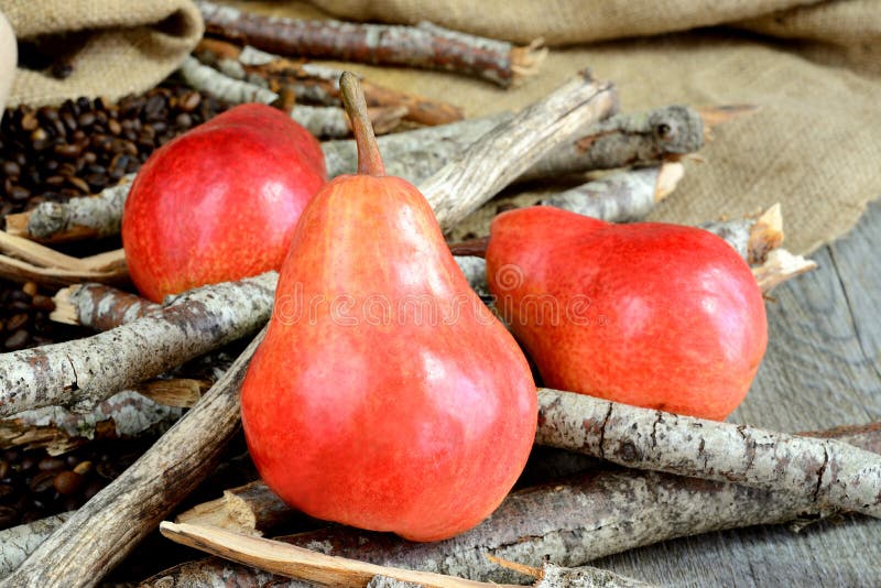 Red pears stock image. Image of dried, wood, fruit, coffee - 30969093
