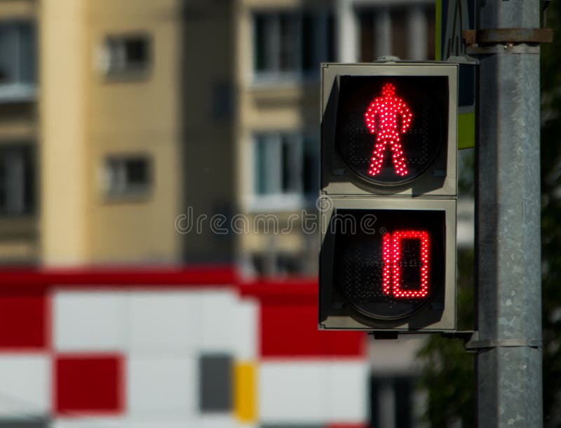 Red Pedestrian Traffic Light Stock Image - Image of city, town: 192012043