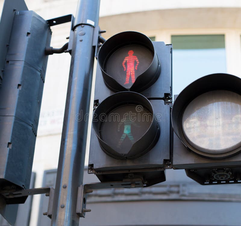 Red Pedestrian Traffic Lights Stock Image - Image of london, signal ...