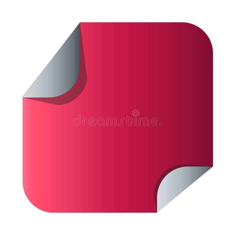 Peeling Label Sticker Isolated on White Background. Realistic Paper ...