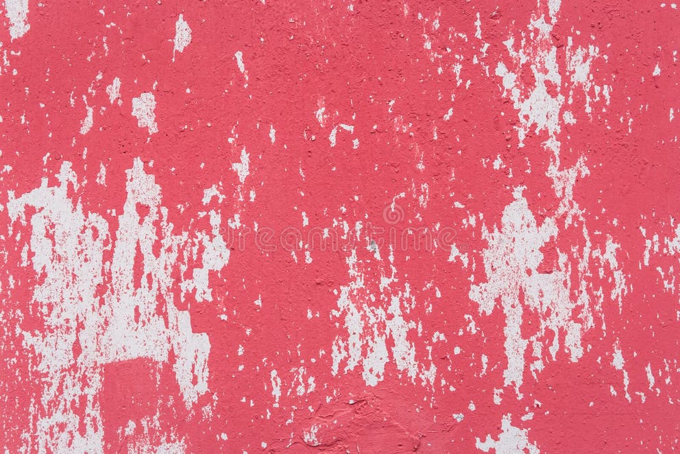 Red Peeling Paint Abstract Color Pattern Design Worn Weathered White ...