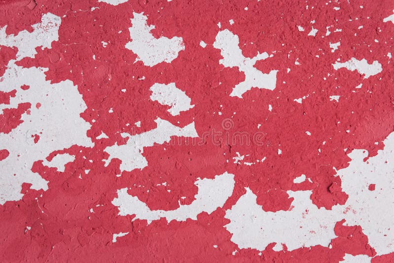 Red Peeling Paint Abstract Color Pattern Design Worn Weathered White ...