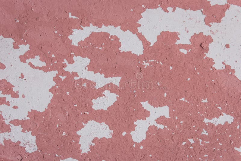 Red Peeling Paint Abstract Color Pattern Design Worn Weathered White ...