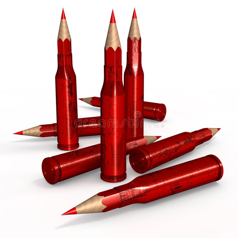 Red Pen Ammunition stock illustration. Illustration of expression ...