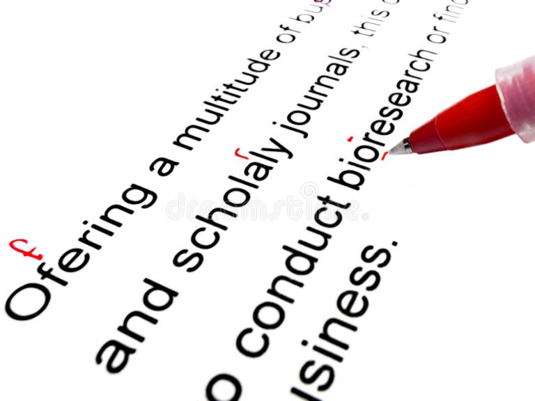 Red pen correcting stock photo. Image of proofreader - 58935548