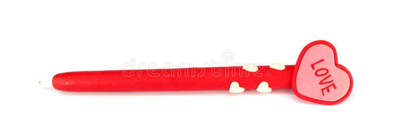 Red Pen with Heart on the Top Stock Photo - Image of heart, nice: 12243984