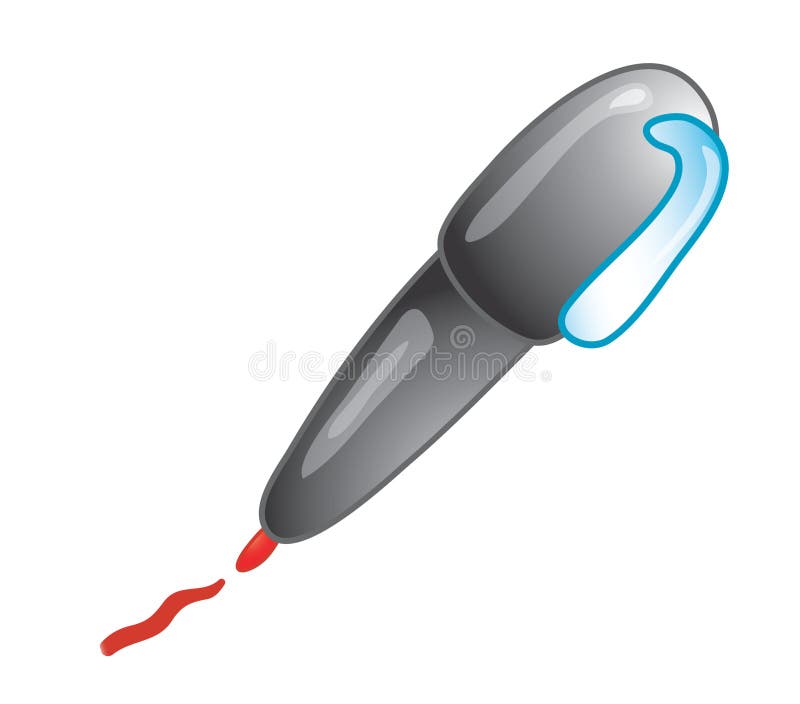 Red pen icon stock vector. Illustration of button, bullet - 693503