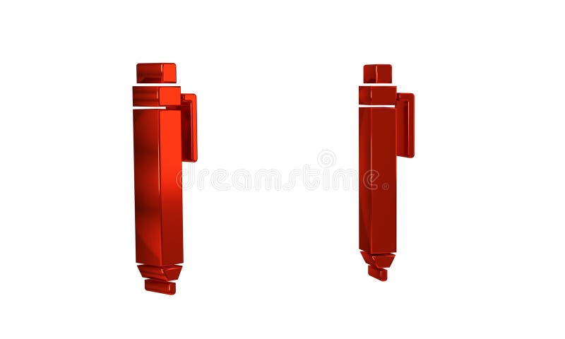 Red Pen Icon Isolated on Transparent Background. Stock Illustration ...