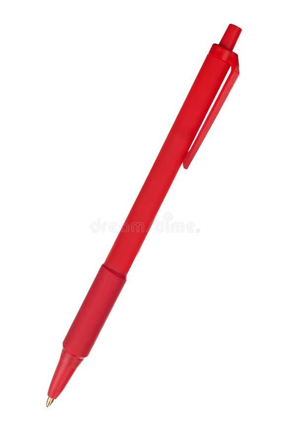 Red pen stock image. Image of ballpoint, supplies, white - 46696085