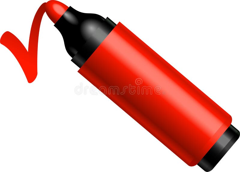 Red pen makes a mark stock vector. Illustration of highlight - 23786984