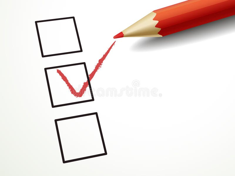 Red Pen Marking on the Check Box Stock Illustration - Illustration of ...
