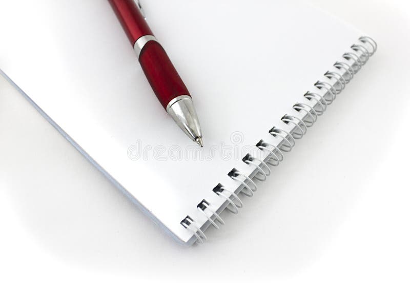 Red pen and notepad stock photo. Image of notepad, light - 34241304