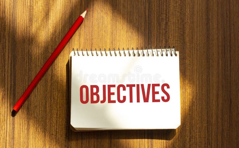 Red Pen and Notepad with Text OBJECTIVES in the White Background Stock ...