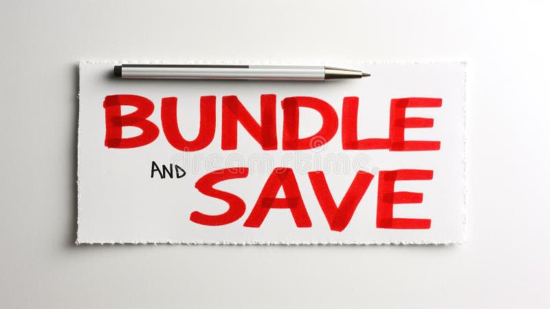 A Red Pen on a Piece of Paper with the Words Bundle and Save Written in ...