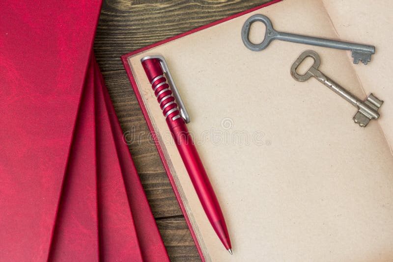 Red pen, red book stock image. Image of homework, close - 65484311