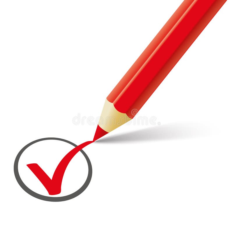 Red Pen Red Tick stock vector. Illustration of idea, examen - 51272604