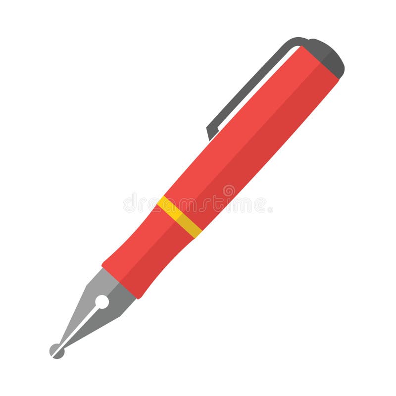 Red Pen Web Icon, Stock Vector Illustration in Cartoon Style Stock ...