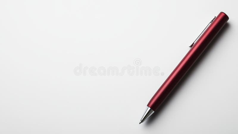 Red Pen on White Background Generative AI Stock Illustration ...