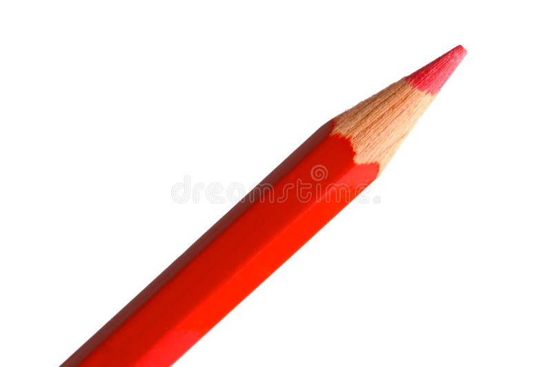 Red Color Pencil With Coloring Stock Image - Image of copyspace, colour ...