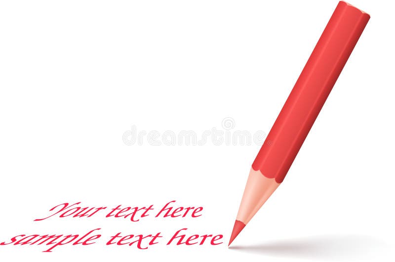 Red pencil stock vector. Illustration of design, trace - 15522205