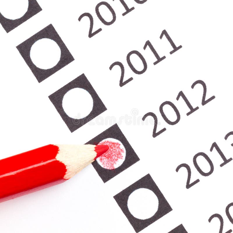 Red pencil choosing a date stock photo. Image of check - 26413204