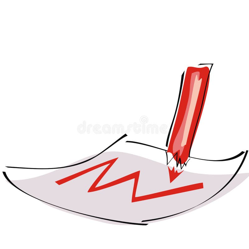 Red pencil stock vector. Illustration of green, artistic - 53855808
