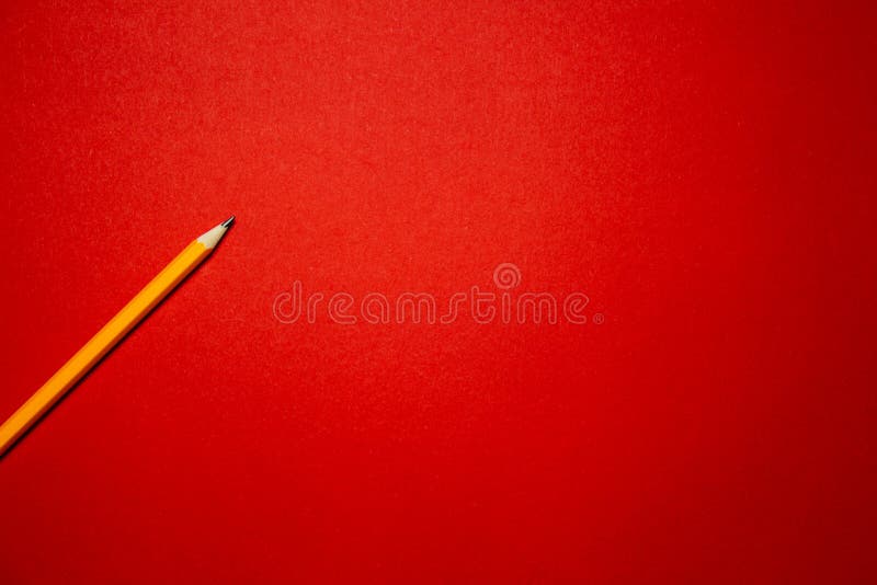 Red Pencil with Eraser on a White Background. Style. Stock Photo ...