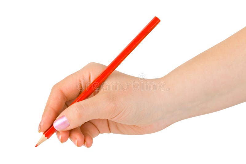 Hand holding a red pencil stock image. Image of creativity - 26880177