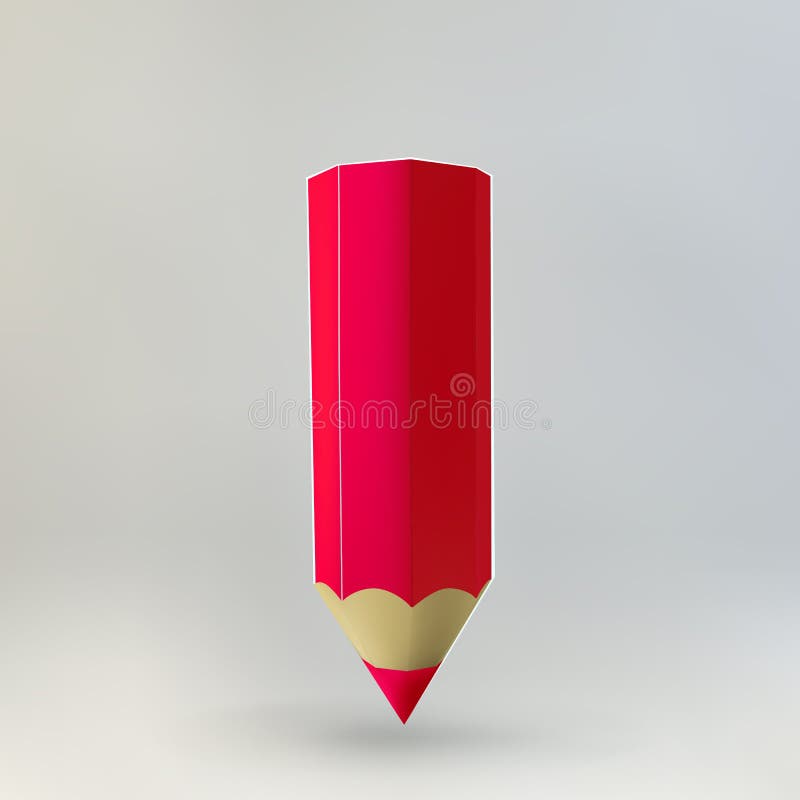 Red pencil icon stock vector. Illustration of mesh, form - 98497492