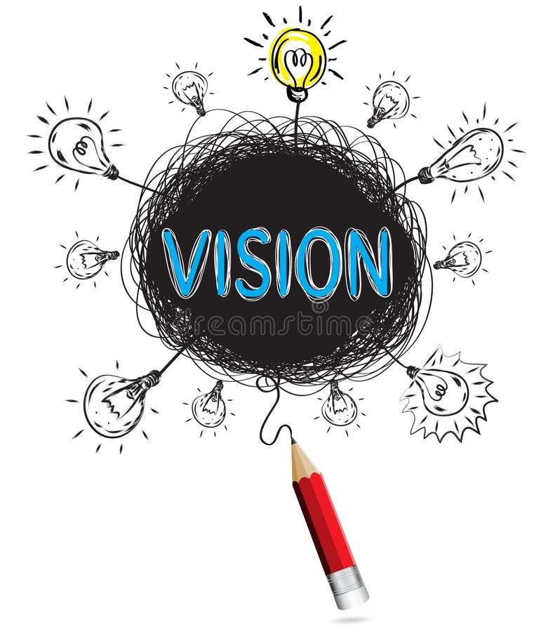 Red Pencil Idea Concept Blue Vision Business Creative Illustration ...