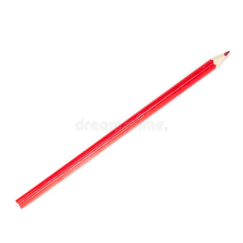 Red pencil. stock image. Image of draw, sharpened, macro - 46081331